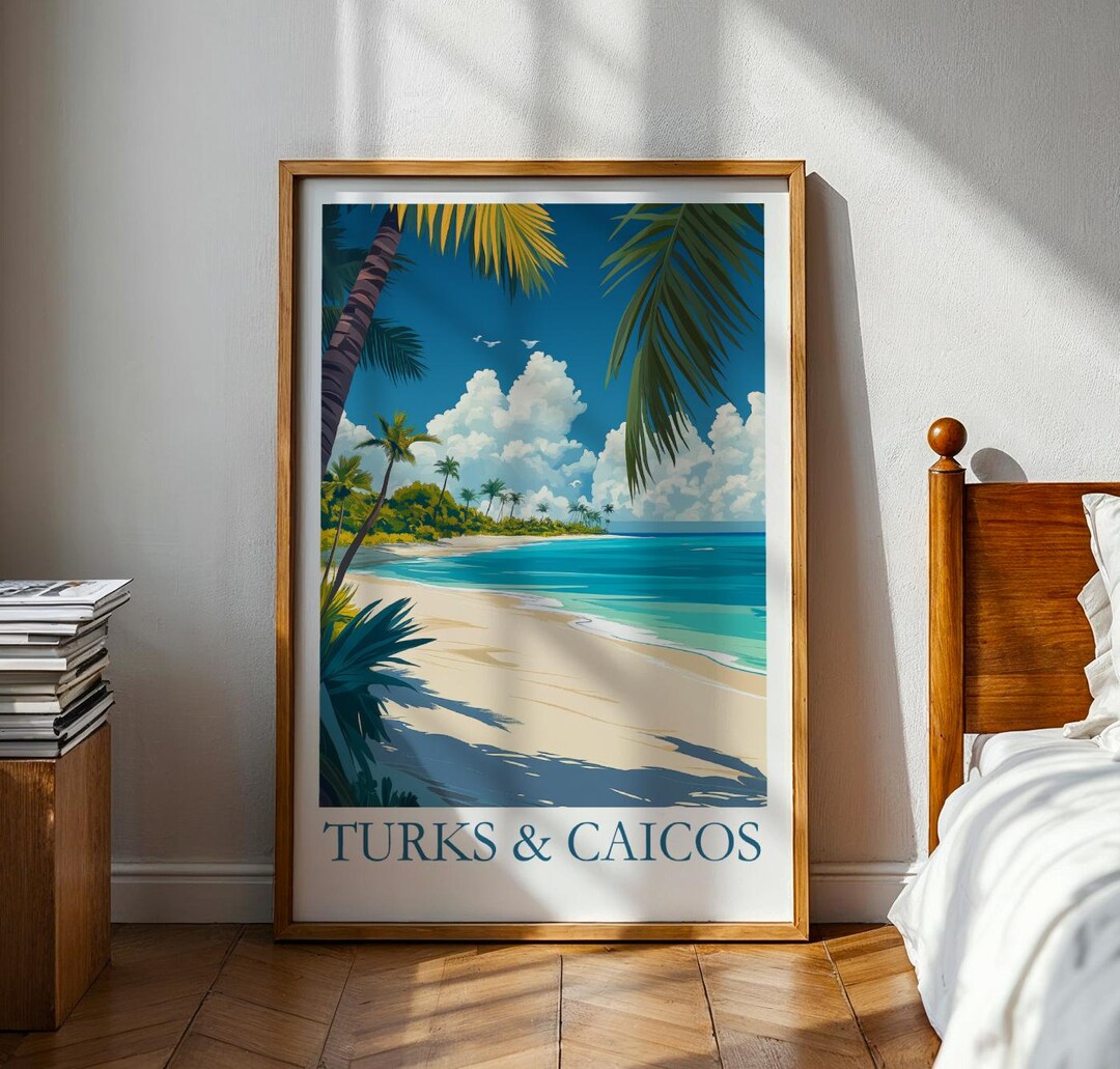 Turks and Caicos Poster - Ocean Poster - Turks Caicos Art - Turks and ...