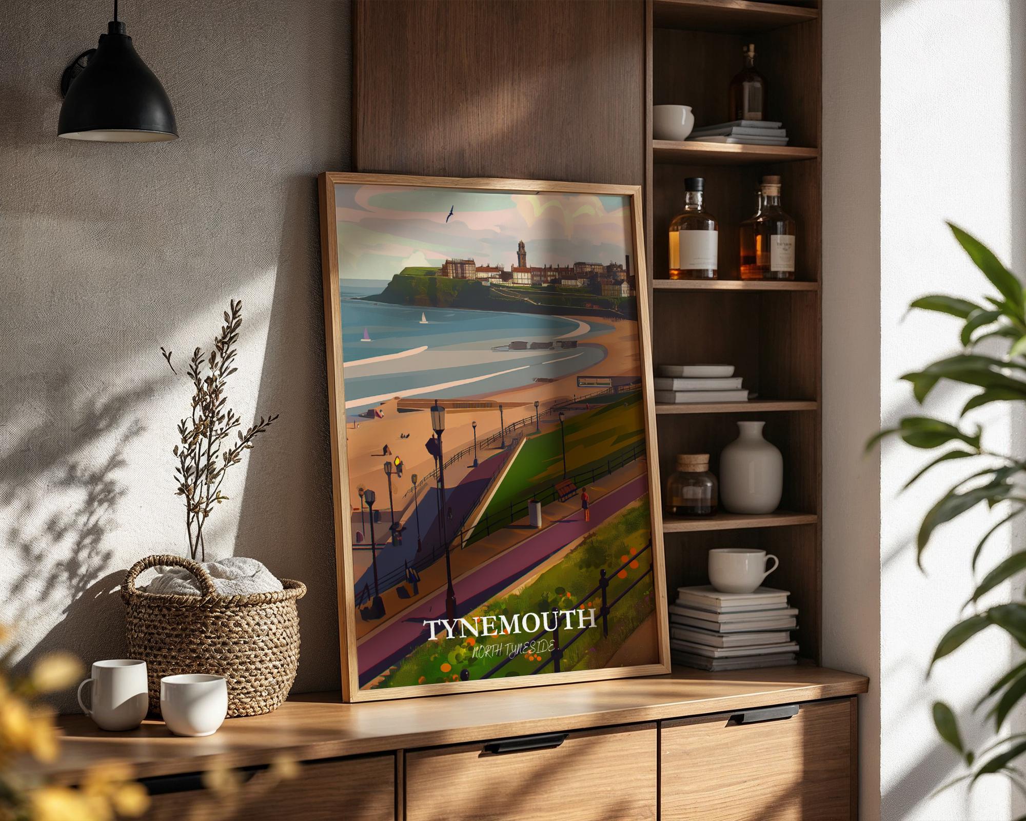 Tynemouth Poster - Newcastle Poster - Newcastle Upon Tyne - Newcastle Skyline - Tynemouth ...