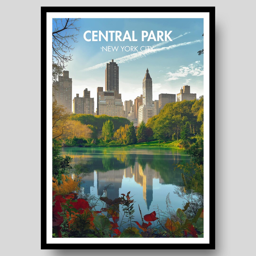 Central Park Poster - New York Poster - Central Park - New York City ...