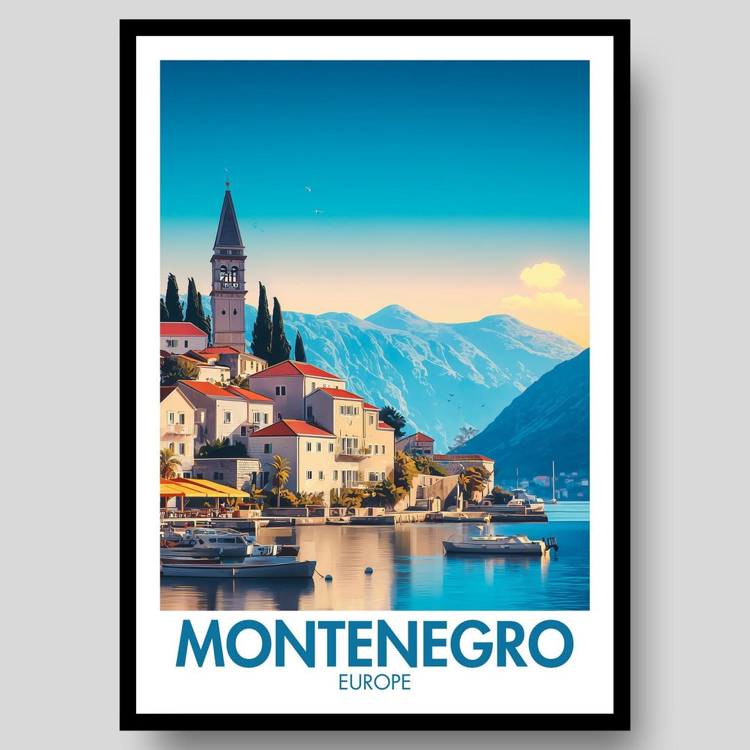 Montenegro Poster - Montenegro Wall Art - Montenegro Print - Travel ...
