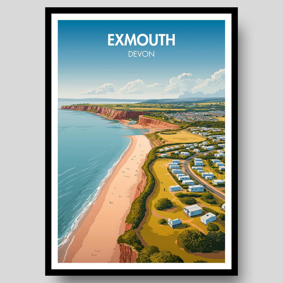 Exmouth Poster - Devon Print - Exmouth - Exeter - Devon - Devon Poster ...