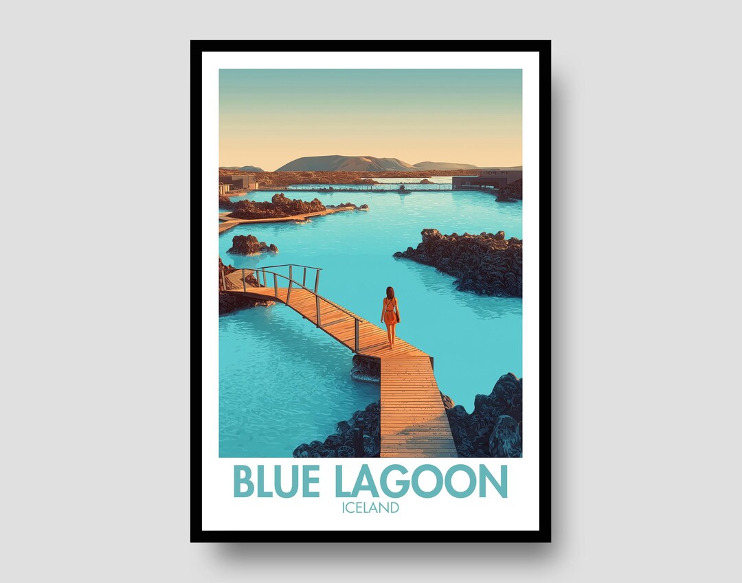 Blue Lagoon Iceland Art Print – Iceland Travel Poster - Etsy UK