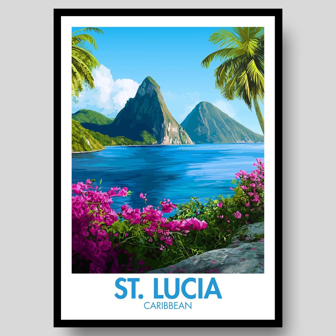 St. Lucia Poster - Saint Lucia - Caribbean Art - St. Lucia - Island ...