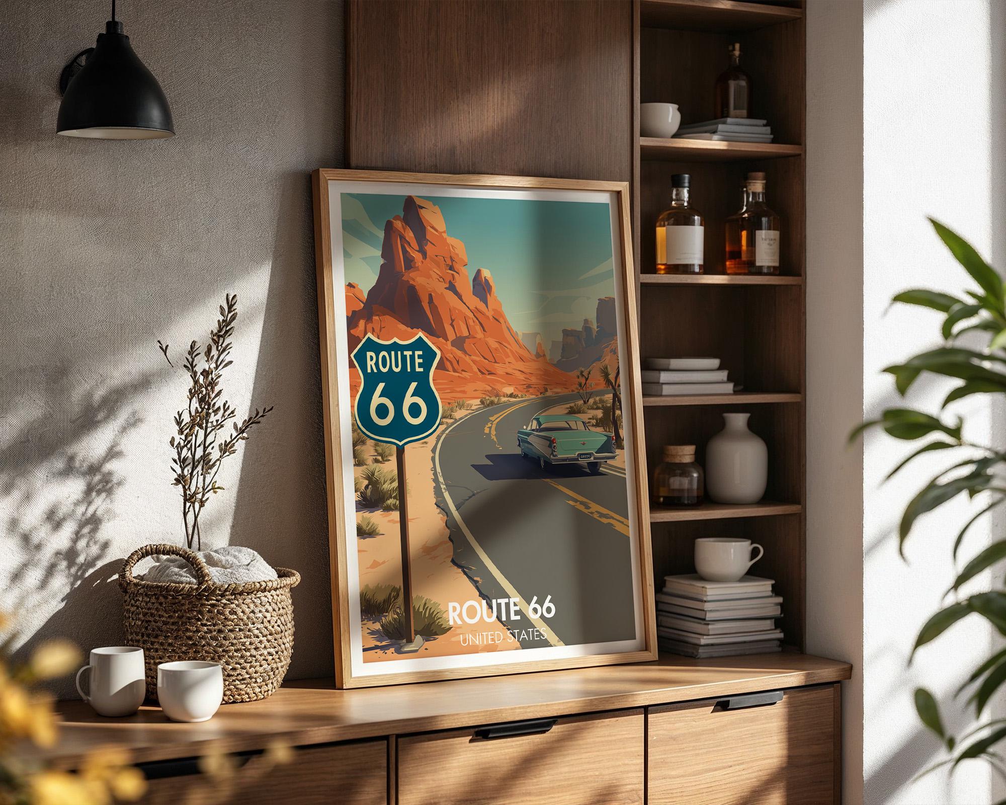 Route 66 Poster - Route 66 Sign - Route 66 Wall Art - Route 66 Print ...