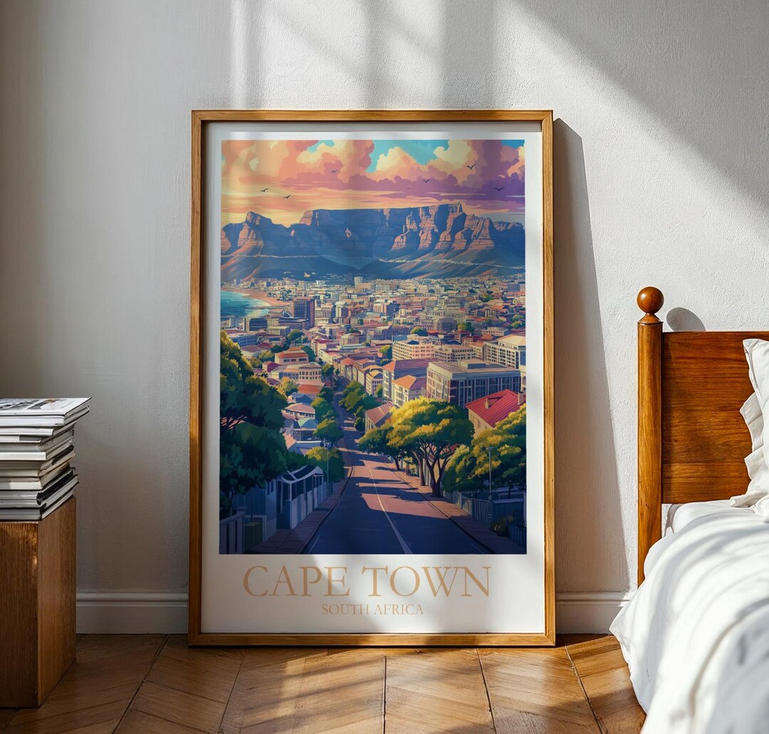 Cape Town Poster - South African Poster - Cape Town - Travel Poster ...