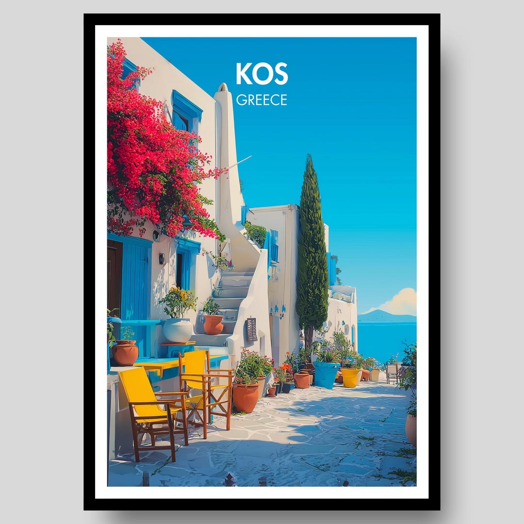 Kos Poster - Greek Island Wall Art - Kos Print - Greece Decor - Etsy