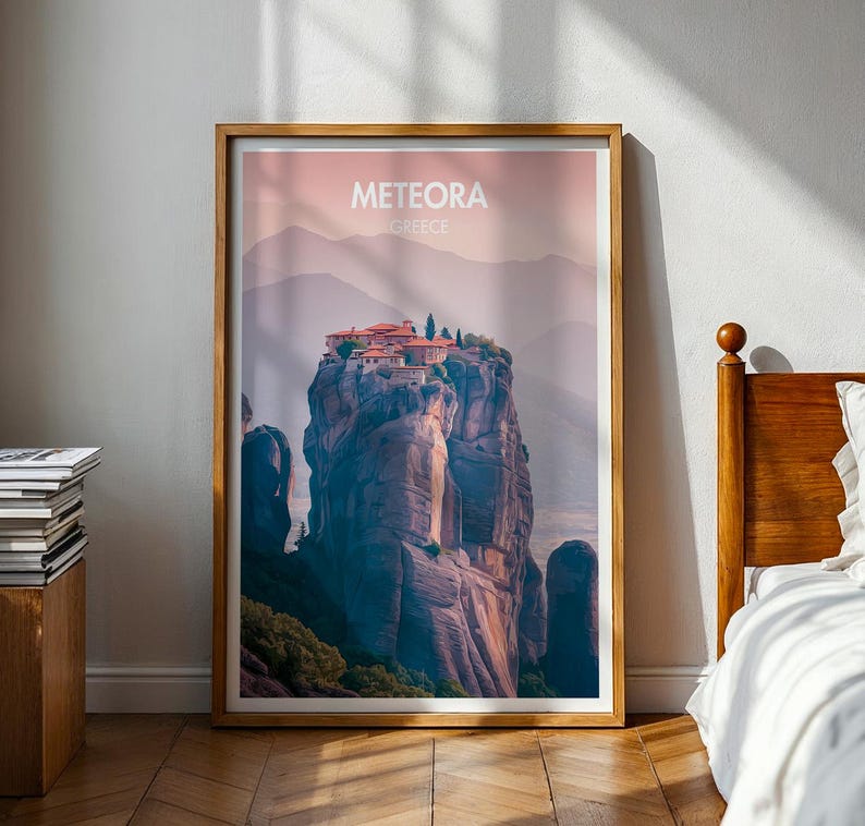 Meteora Poster - Greek Poster - Meteora - Greece - Meteora Wall Art ...