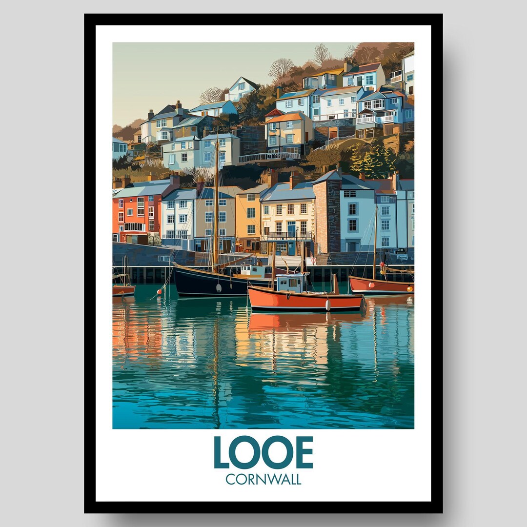 Looe Poster - Cornwall Poster - Cornish Gifts - Looe - Cornwall Print ...