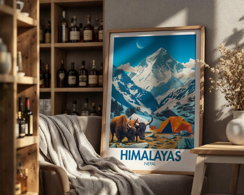 Himalayas Poster - Mount Everest Poster - Himalayas - Nepal Poster ...