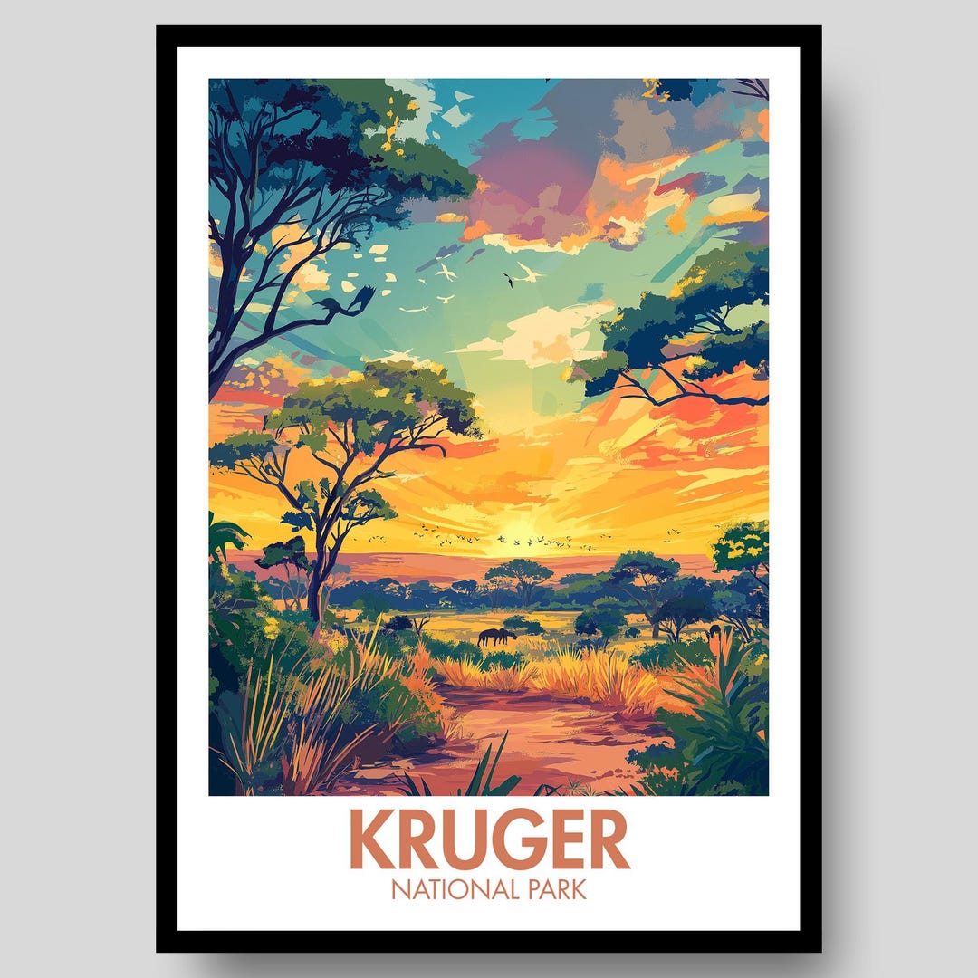 Kruger National Park Poster – South Africa Safari Art Print - Etsy
