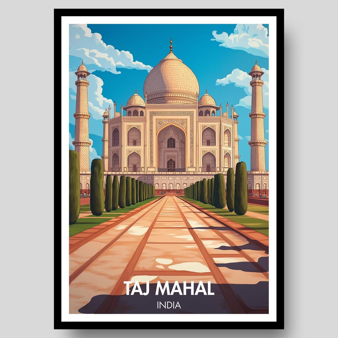 Taj Mahal Poster - India Poster - Taj Mahal Print - Taj Mahal - Taj ...