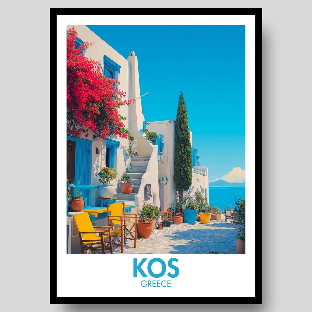 Kos Poster - Kos Wall Art - Greek Print - Greece Gifts - Etsy