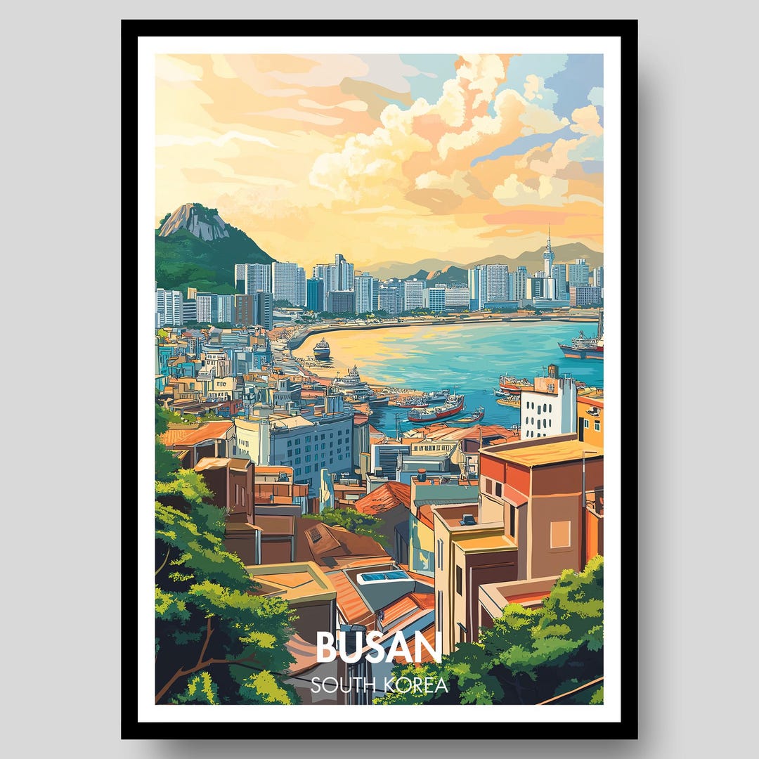 Busan Poster - South Korea - Korean Poster - Busan Print - Korean Wall ...