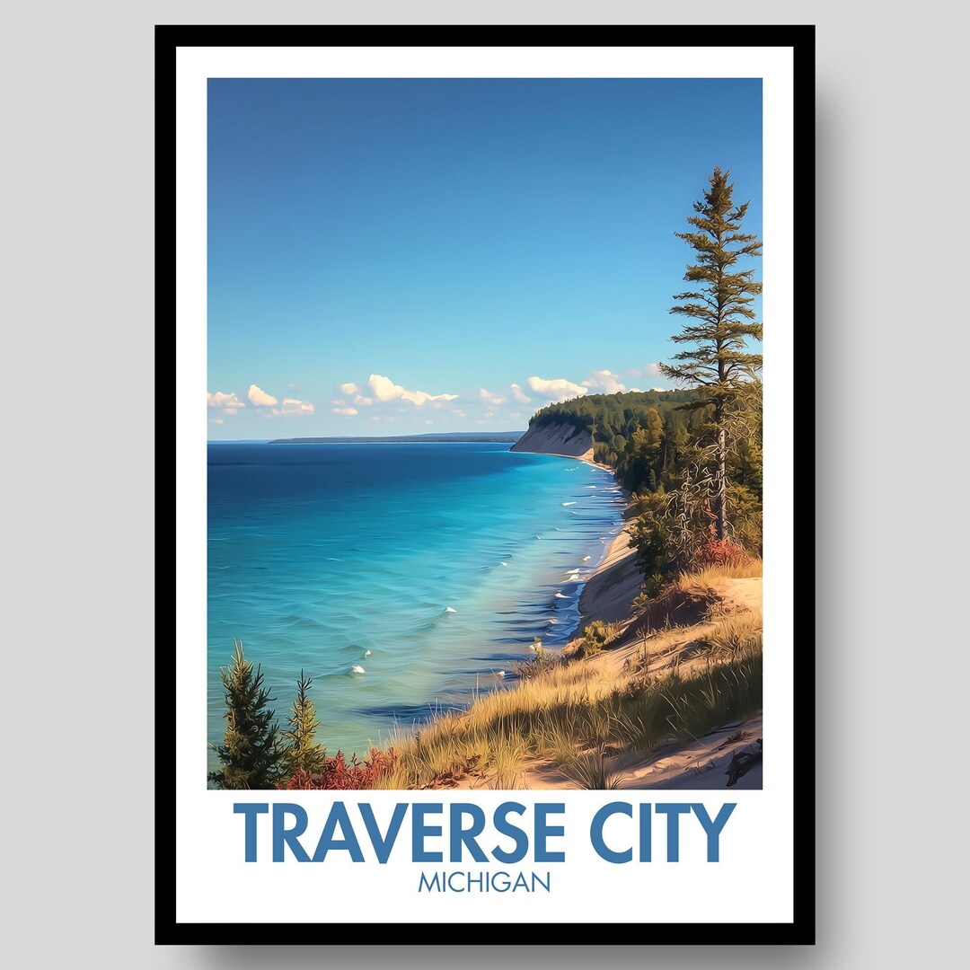 Traverse City Poster - Grand Traverse Bay Poster - Traverse City ...