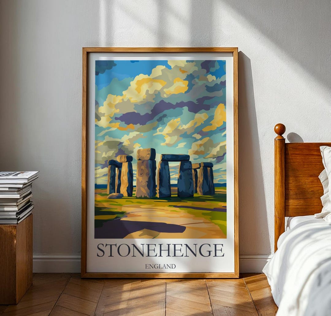 Stonehenge Travel Poster - England Wall Art - Stonehenge Art - Vacation ...
