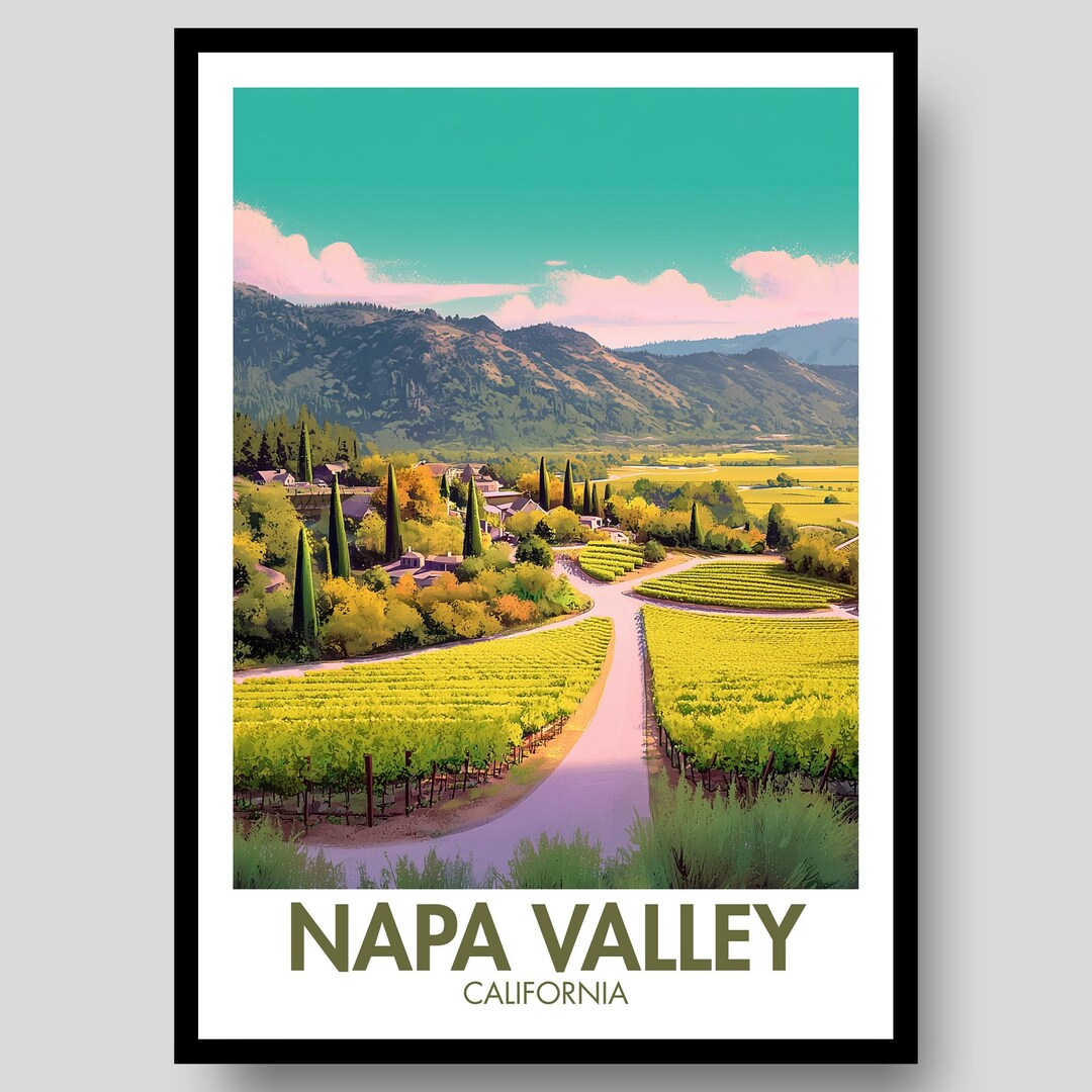 Napa Valley Poster - Napa Valley Print - California Poster - Napa ...