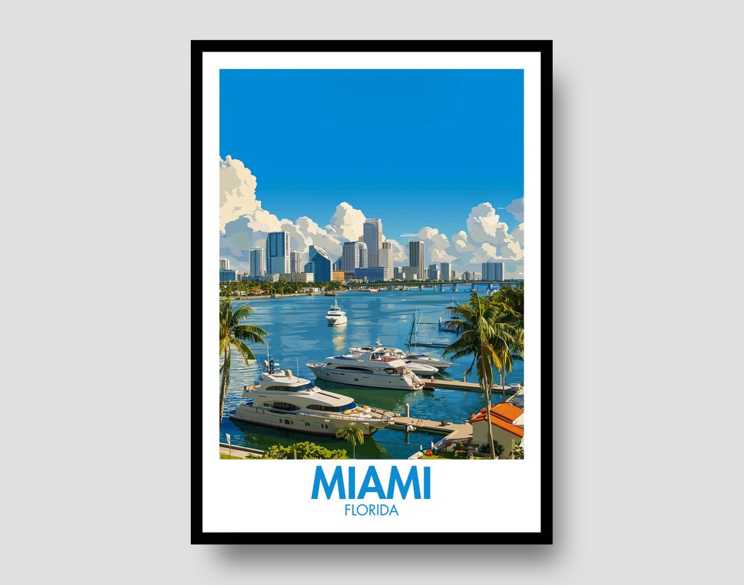 Miami Poster - Miami Wall Art - Florida Print - Etsy