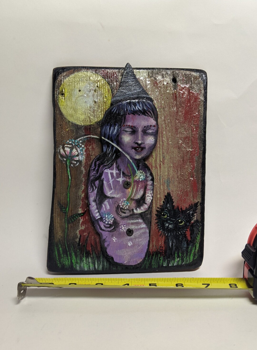 Moon Witch Folk Art, Witch Art, Witchy Art, Witch Painting, Folk Art ...
