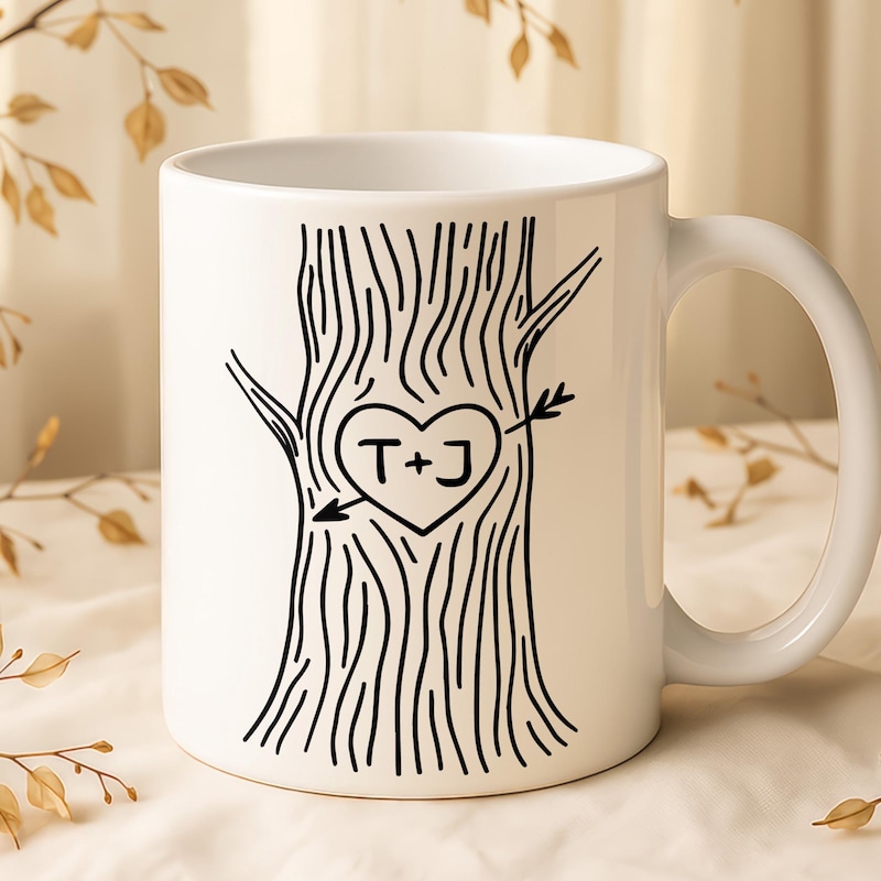 Initials Tree Mug - Etsy