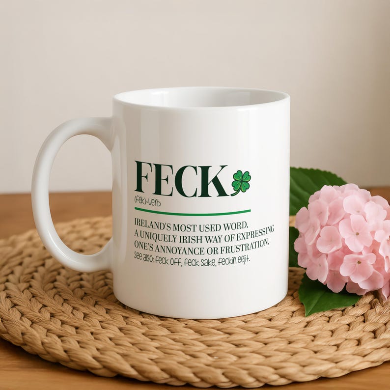 Feck Definition Mug, Unique Coffee Cup, Ireland Lover Tea Mug, Irish ...