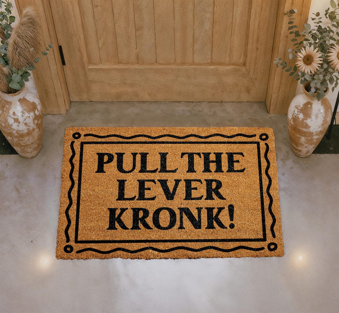 Pull the Lever Kronk Doormat, Funny Welcome Mat, Meme Inspired Entryway ...