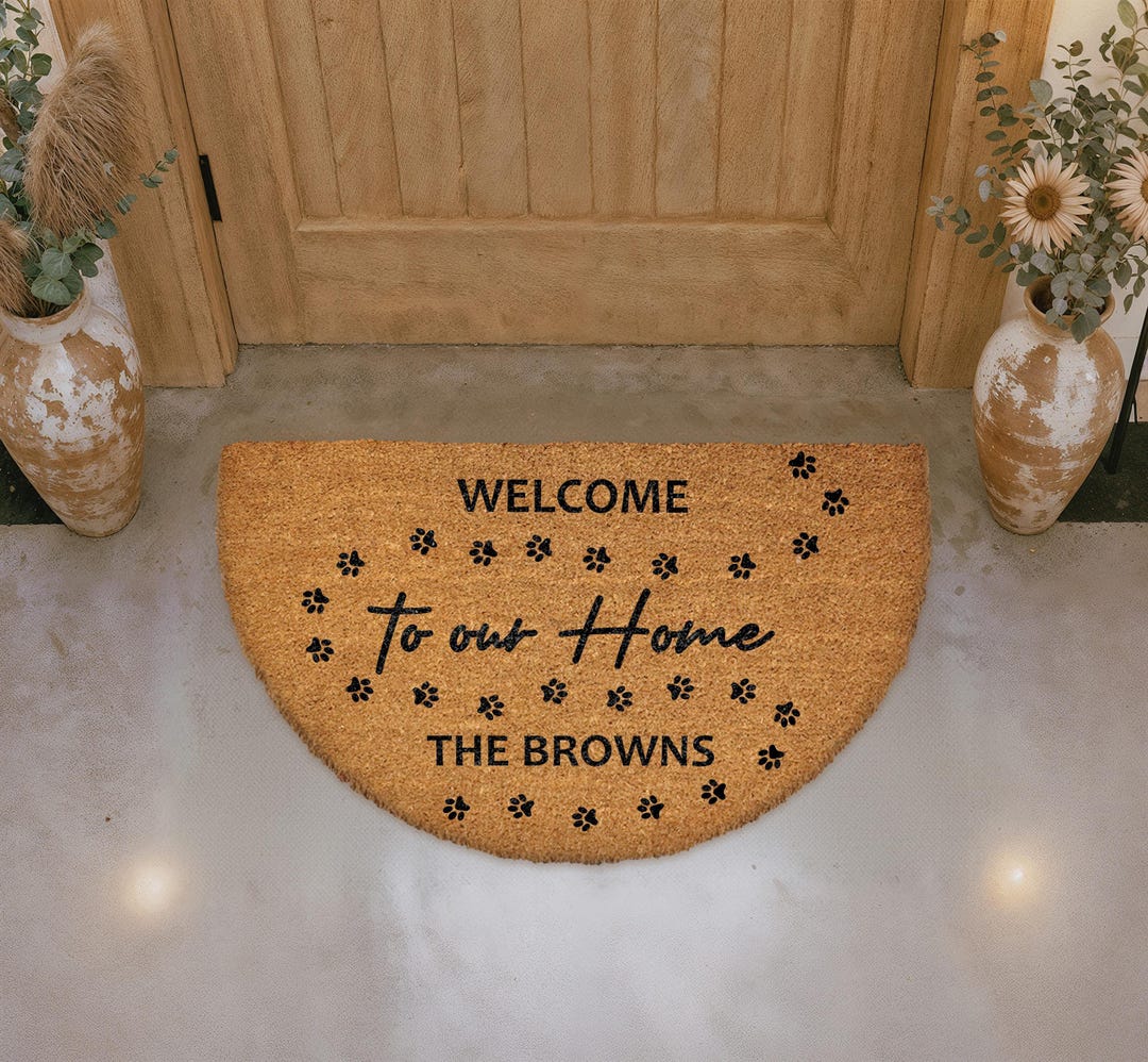Welcome to Our Home Doormat, Custom Family Name Welcome Mat ...