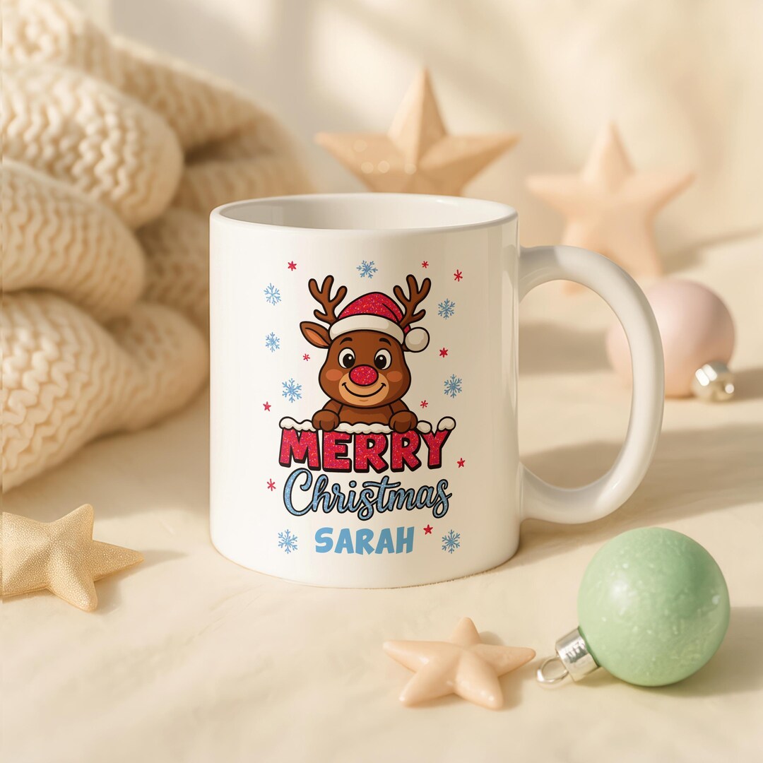 Personalized Christmas Coffee Cup, Custom Name Christmas Mug, Cute ...