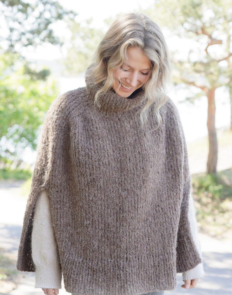 Sheltering Cloud Poncho – Knitting Pattern – Top-down Poncho With ...