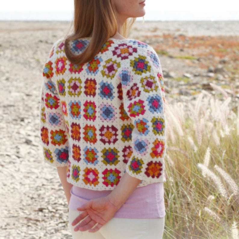 Summer Patchwork – Colorful Crochet Jacket With Granny Squares & 3/4 ...