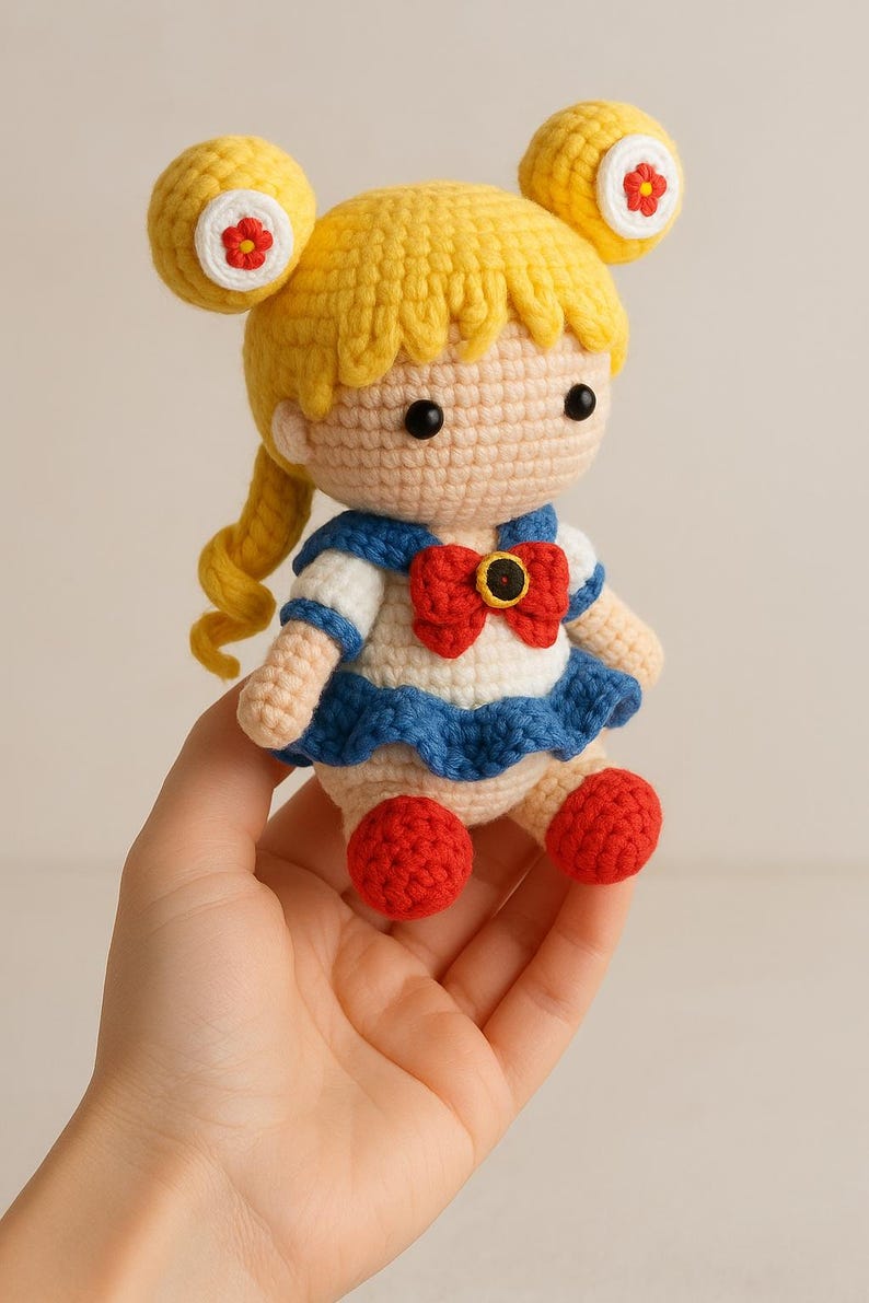 Sailor Moon Crochet Pattern PDF – Kawaii Anime Amigurumi Doll – Magical Girl Plush Tutorial ...
