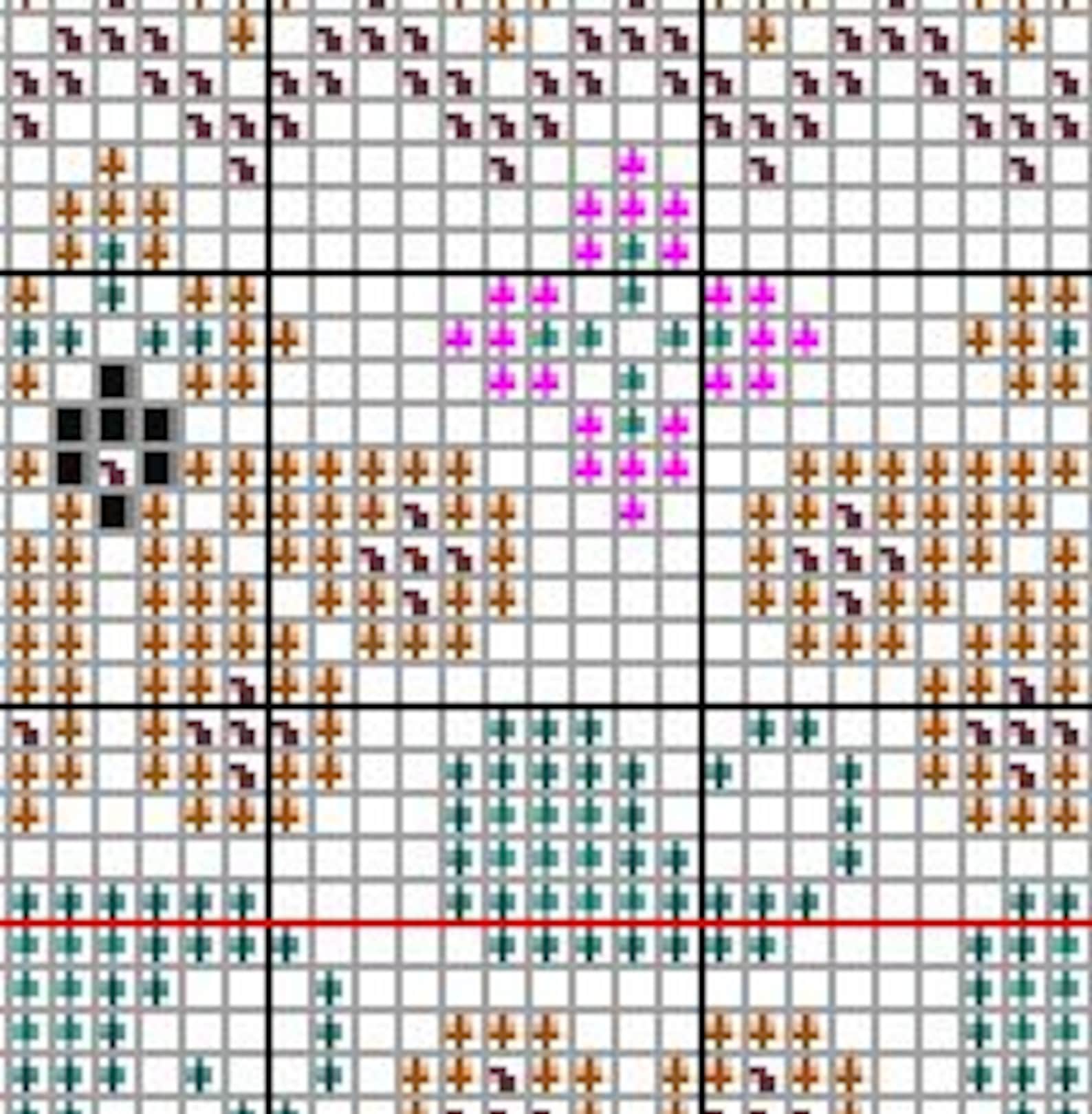 Floral Cross-stitch Pattern: Henna-inspired Embroidery (digital ...