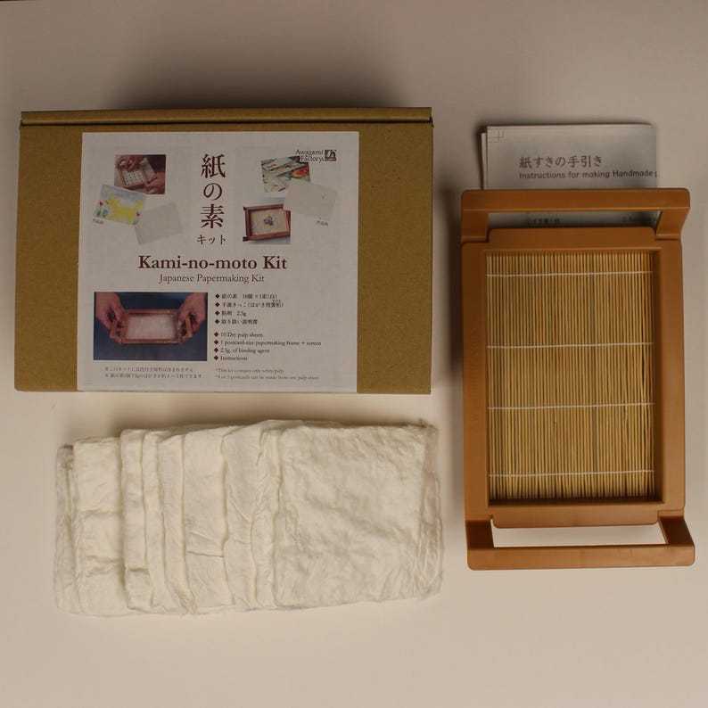 Mini DIY Papermaking Kit – Japanese Postcard Craft With Bamboo Screen ...
