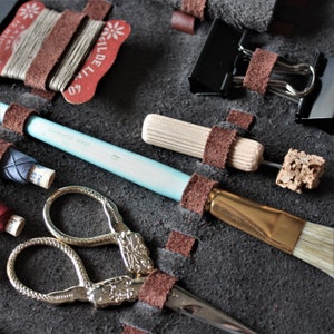 Bookbinding Kit With Gray Leather Case, Bookbinding Kit for ...