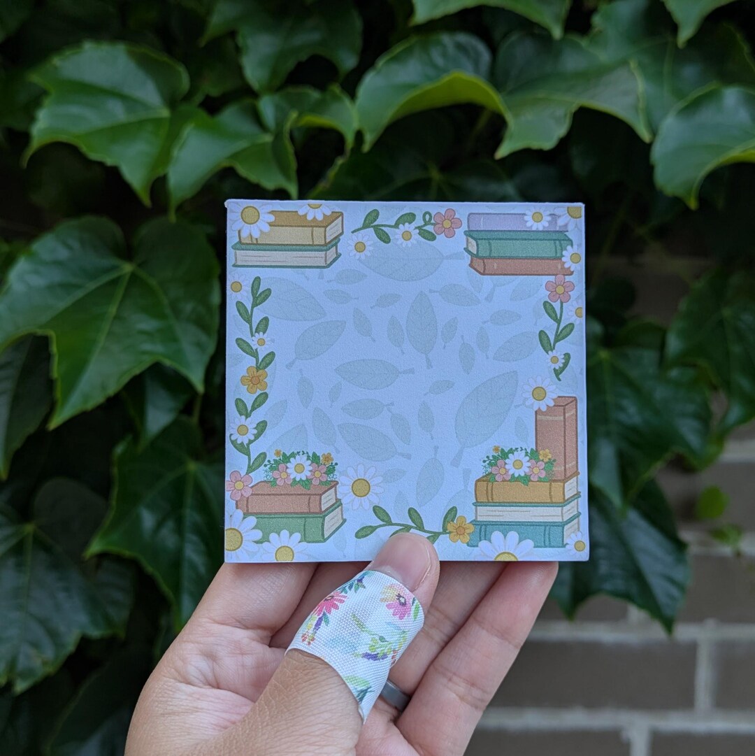 Handmade Pastel Floral Notepad: 3x3 Book Stack Design - Etsy
