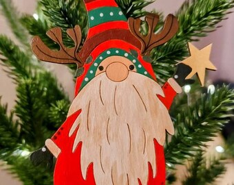 Santa Sleigh Reindeer Gnome Christmas Clipart Digital - Etsy