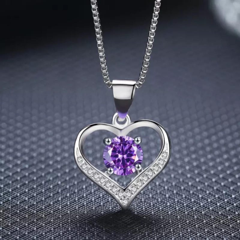 Purple Stone Heart Box - Etsy