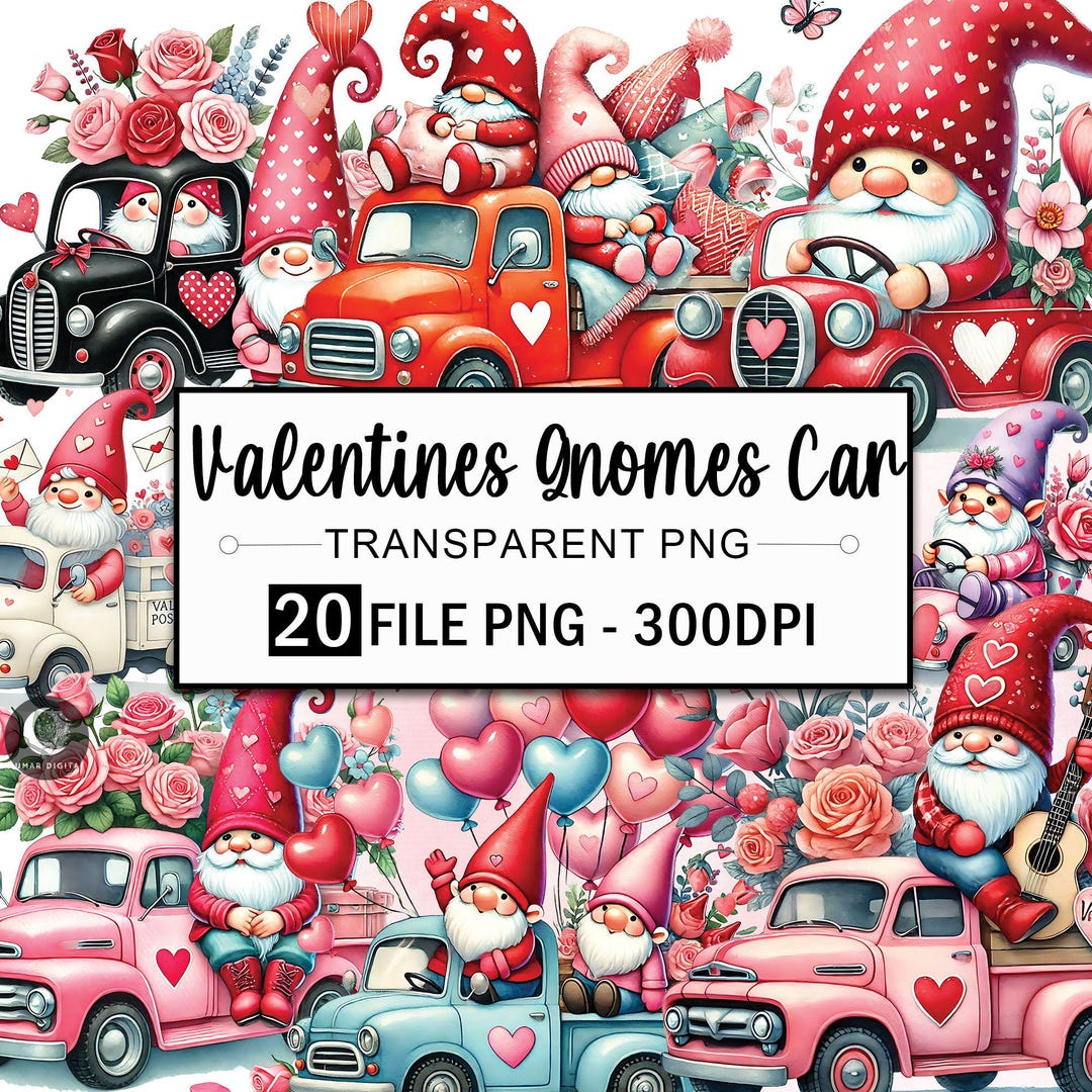 20+ Watercolor Gnomes Clipart Bundle, Valentines Gnome Png, Boys ...
