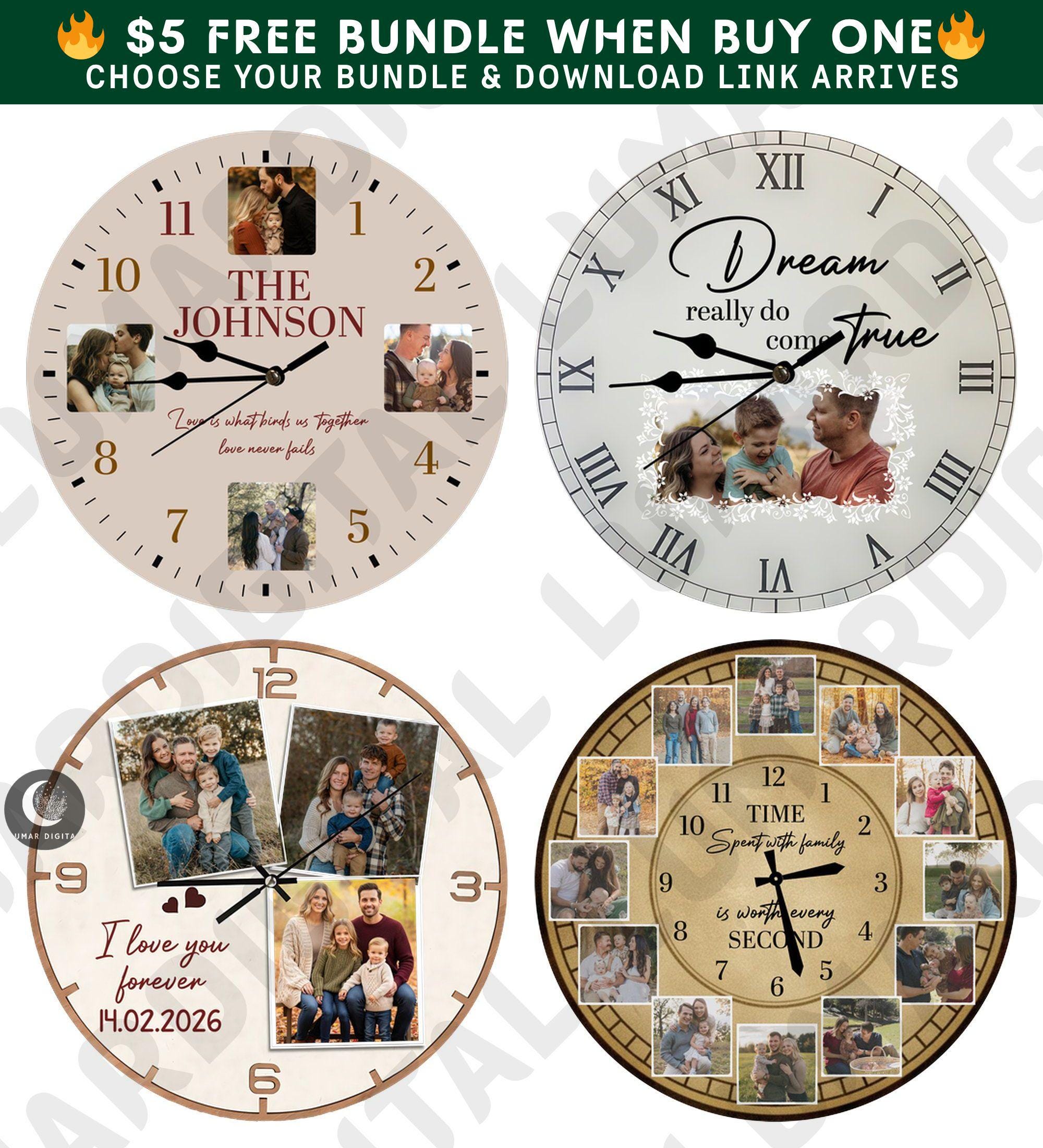 6+ Round Clock Canva Template, Custom Family Png, Personalized Editable ...