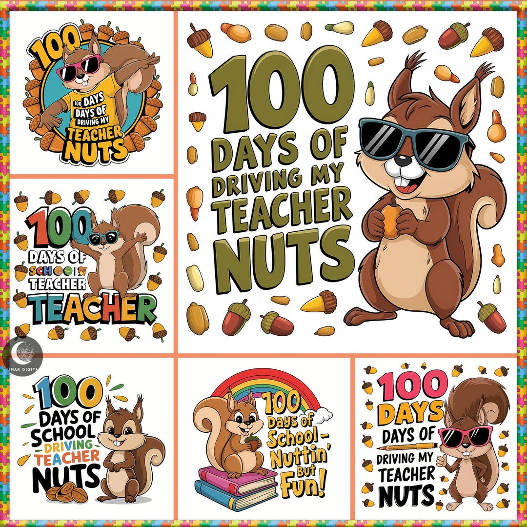 10+ Squirrel 100 Days Png Bundle, Happy 100 Days Png, Cute Animal Png ...