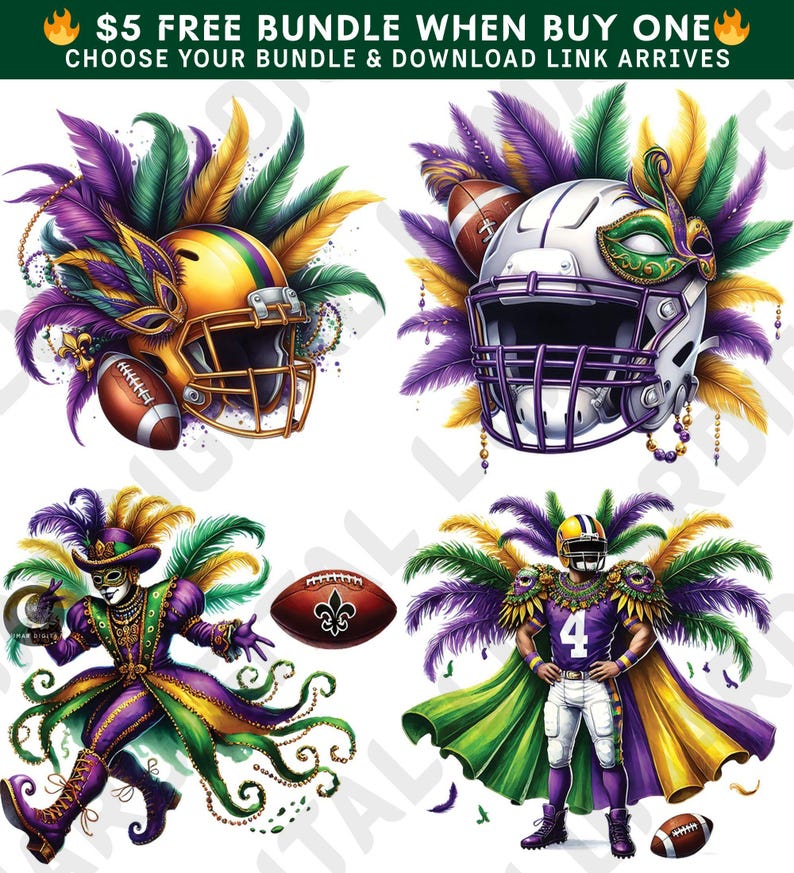 20+ American Football Clipart Bundle, Football Helmet Png, Fat Tuesday ...