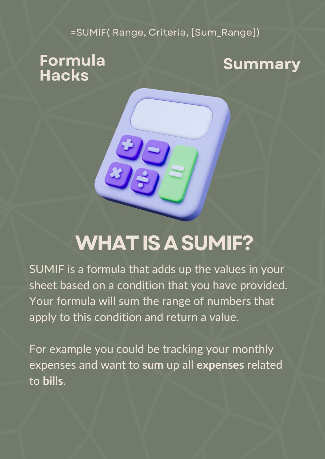 Excel SUMIF & SUMIFS Statement Guide | Beginner-friendly Formula ...