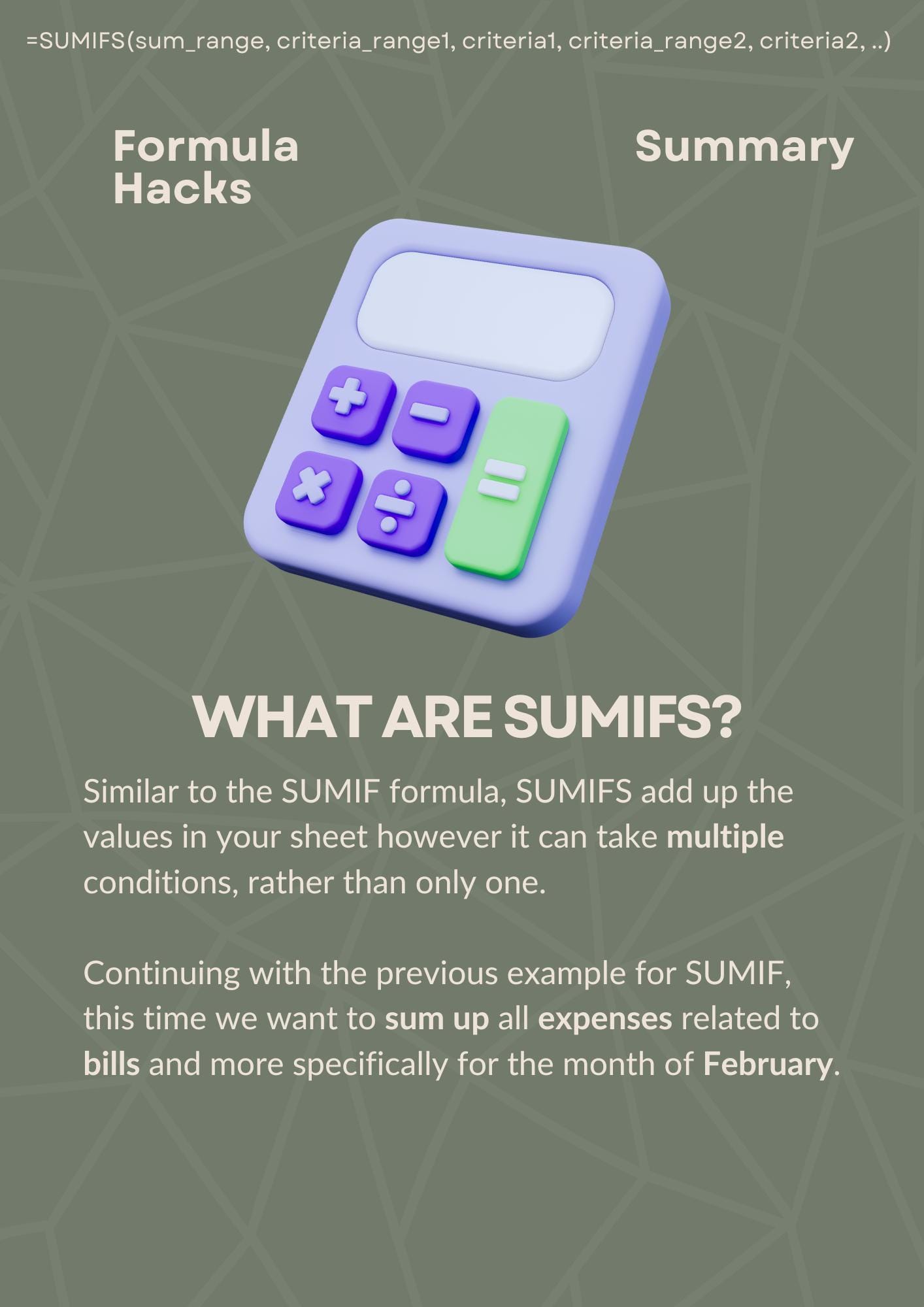 Excel SUMIF & SUMIFS Statement Guide | Beginner-friendly Formula ...