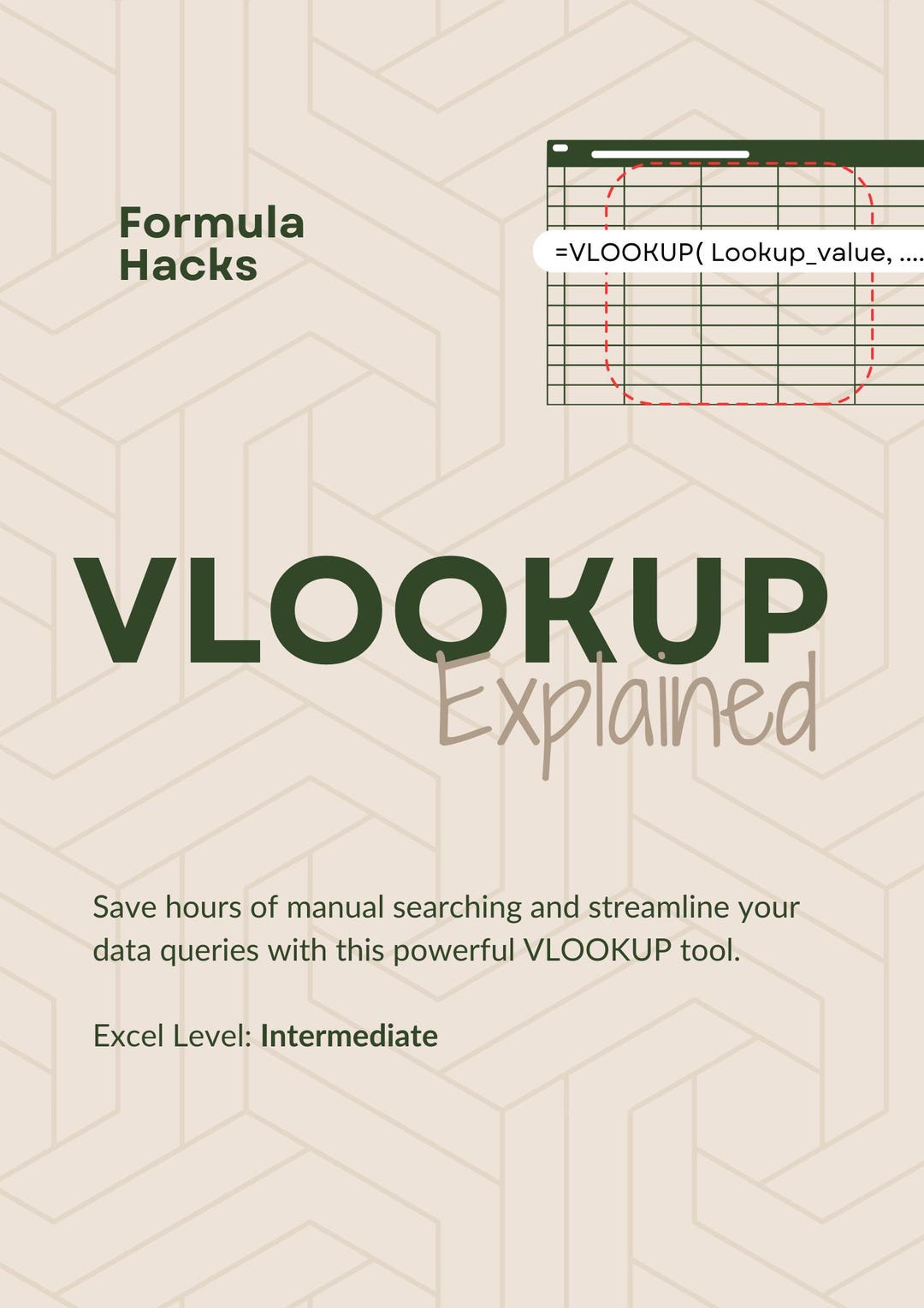 Excel VLOOKUP Guide | Beginner-friendly Formula Tutorial (digital Download) - Etsy