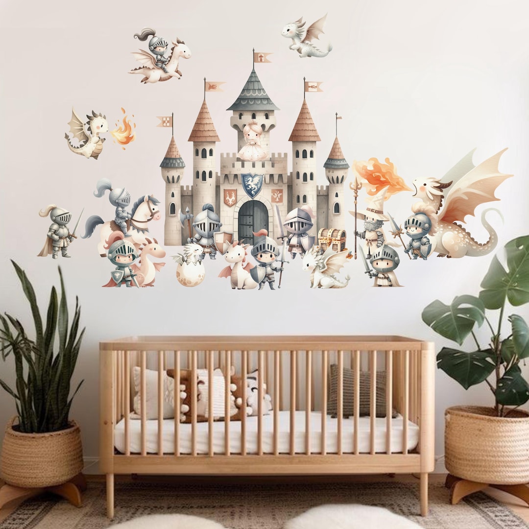 Knight Wall Decal Castle Wall Sticker Knights and Castle Wall Mural ...
