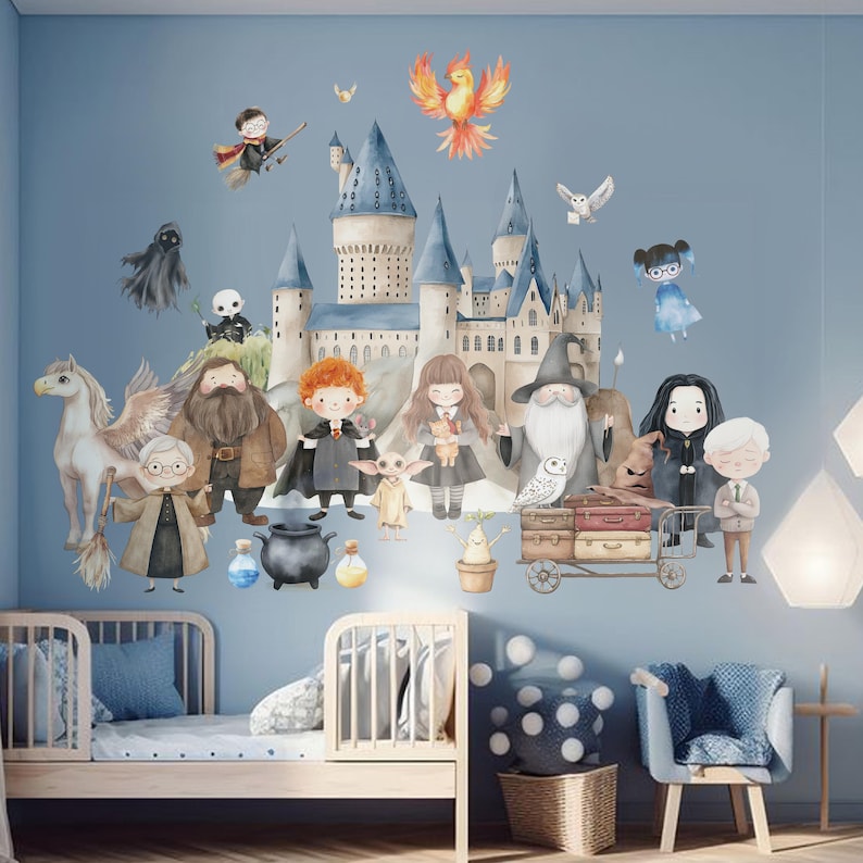 Harry Potter Wall Decal Wizard Wall Sticker Witchcraft Wall Mural ...