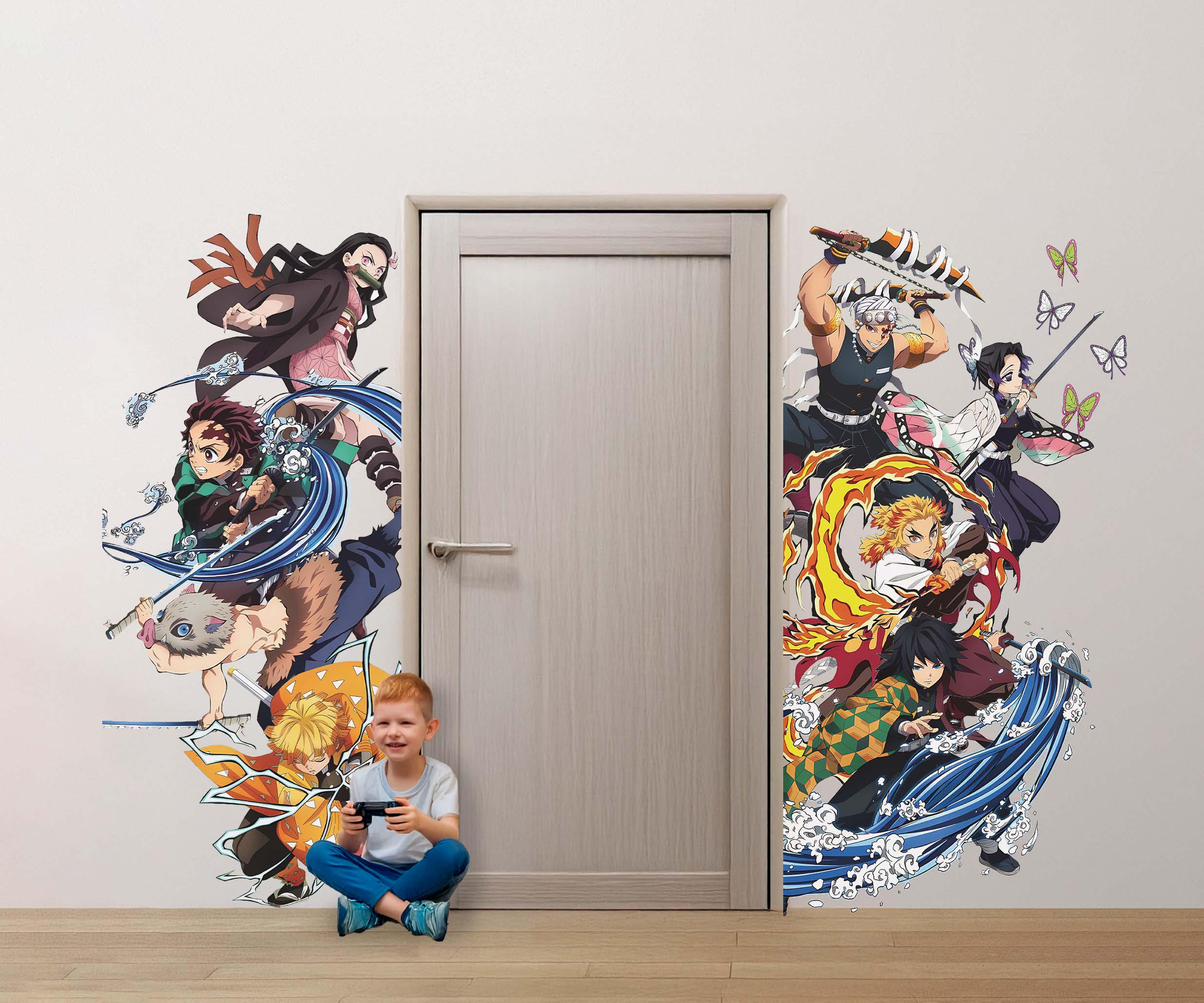 Removable Demon Slayer Wall Decal Japan Anime Wall Sticker Kimetsu No ...
