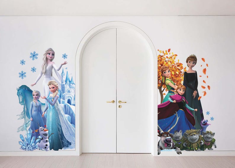 Door Frame Decal Frozen Wall Decal Elsa Wall Sticker Anna Wall Mural ...
