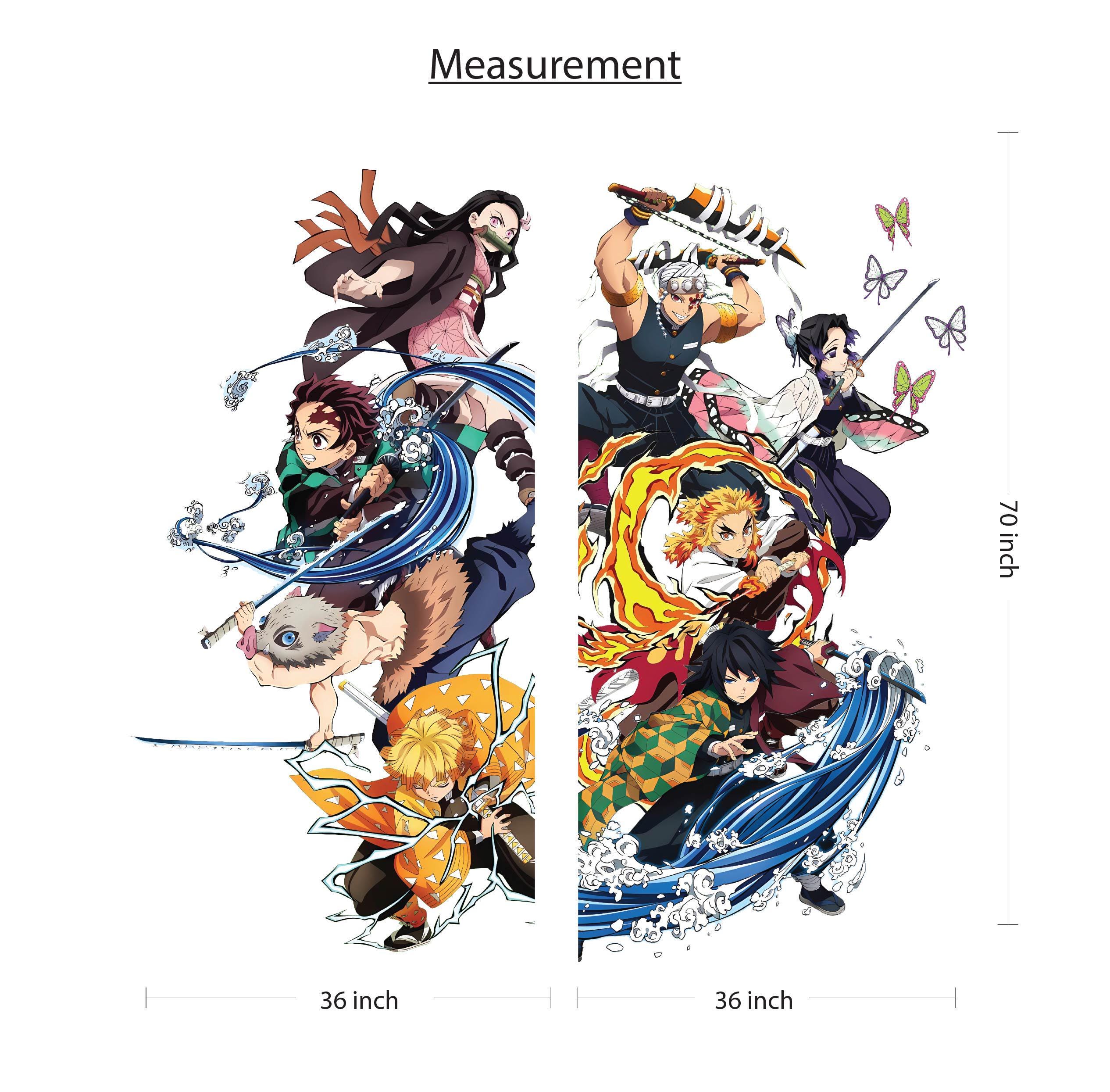 Removable Demon Slayer Wall Decal Japan Anime Wall Sticker Kimetsu No ...