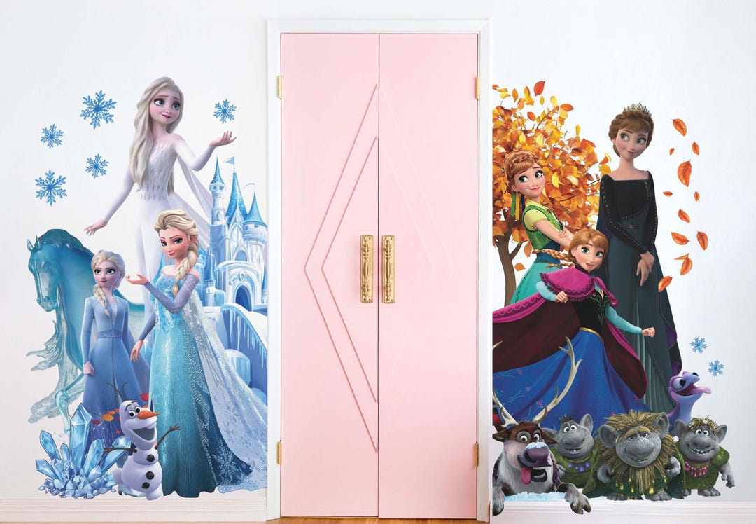 Frame Decal Frozen Wall Decal Elsa Wall Sticker Anna Wall Mural Snow ...