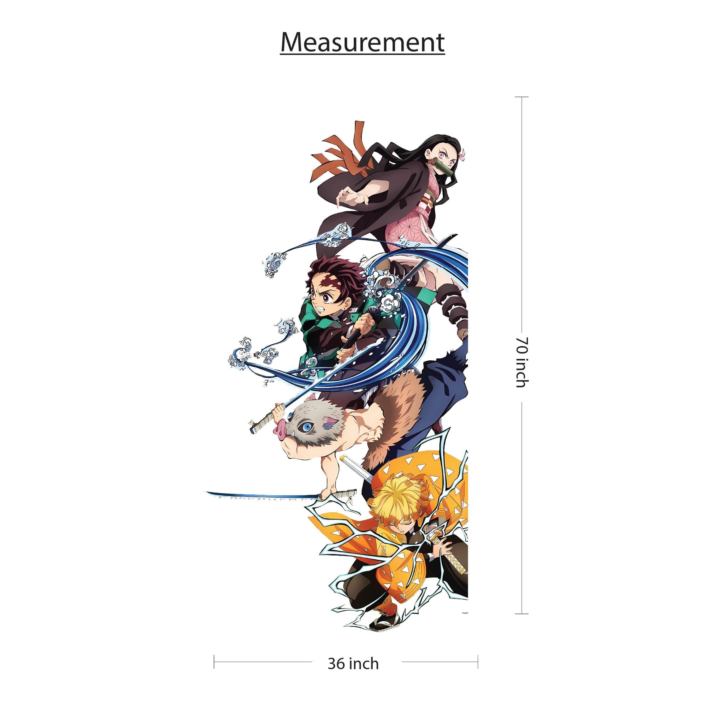 Removable Demon Slayer Wall Decal Japan Anime Wall Sticker Kimetsu No ...